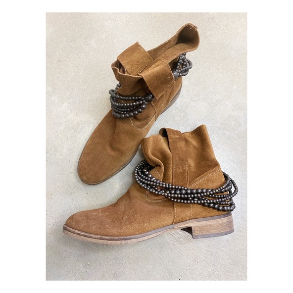 Sundance | Shoes | Sundance Suede Leather Slouch Booties Beaded | Poshmark
